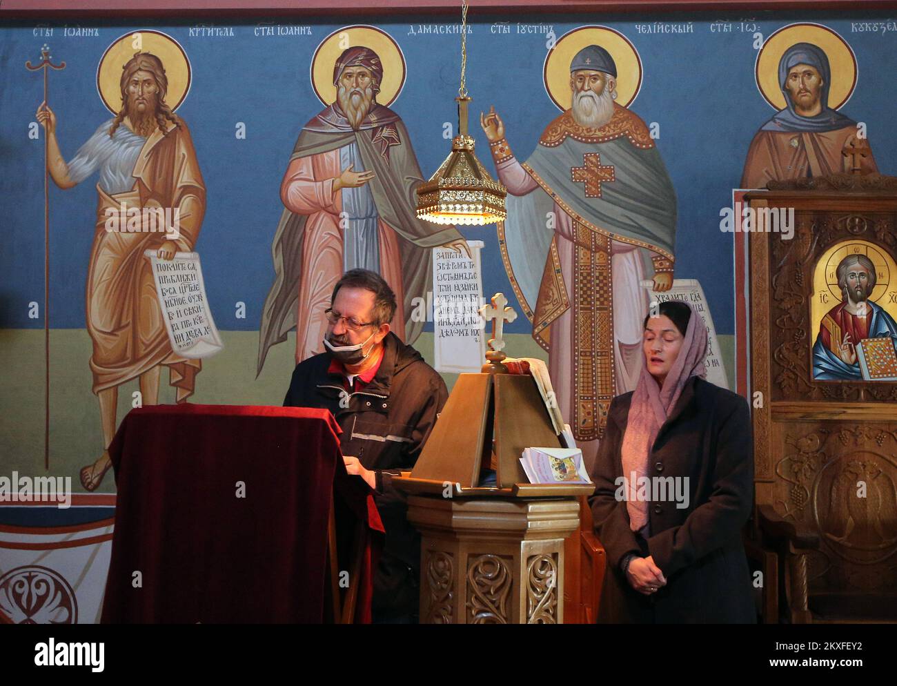 19.04.2020., Sibenik, Croatia - At the Orthodox Easter, Archpriest ...
