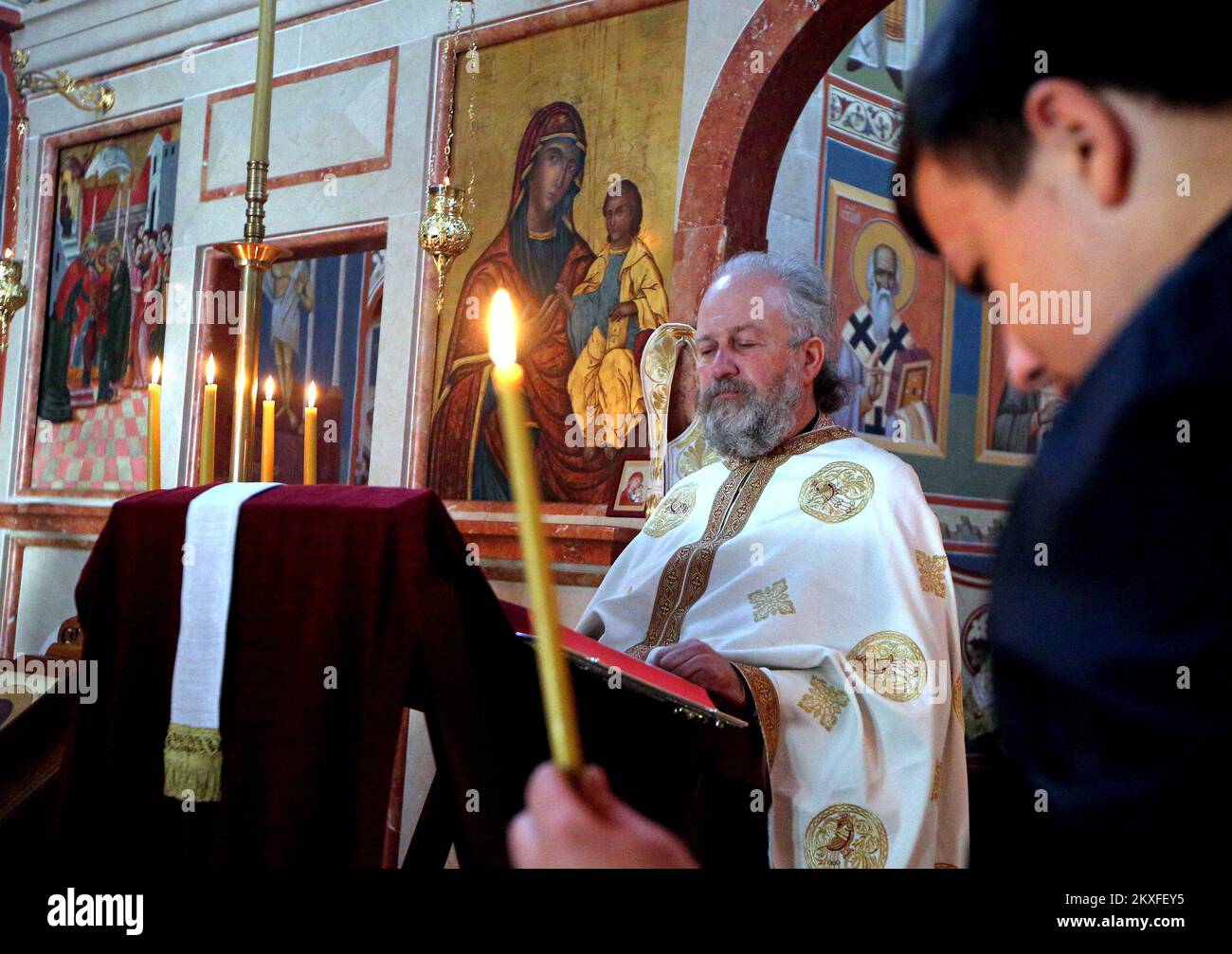 19.04.2020., Sibenik, Croatia - At the Orthodox Easter, Archpriest ...