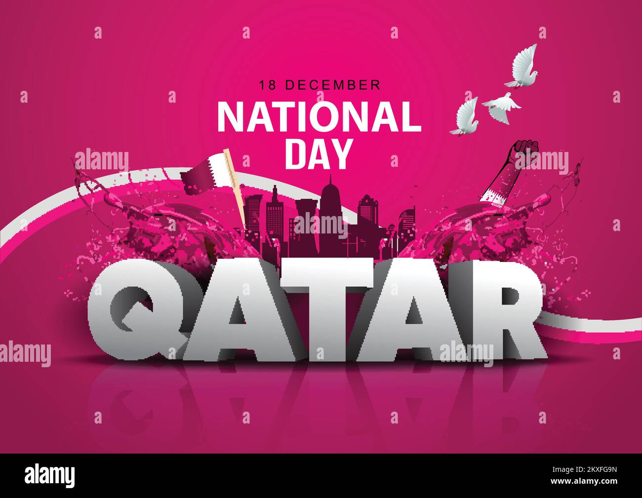 18thDecember Qatar National Day. abstract vector illustration design ...