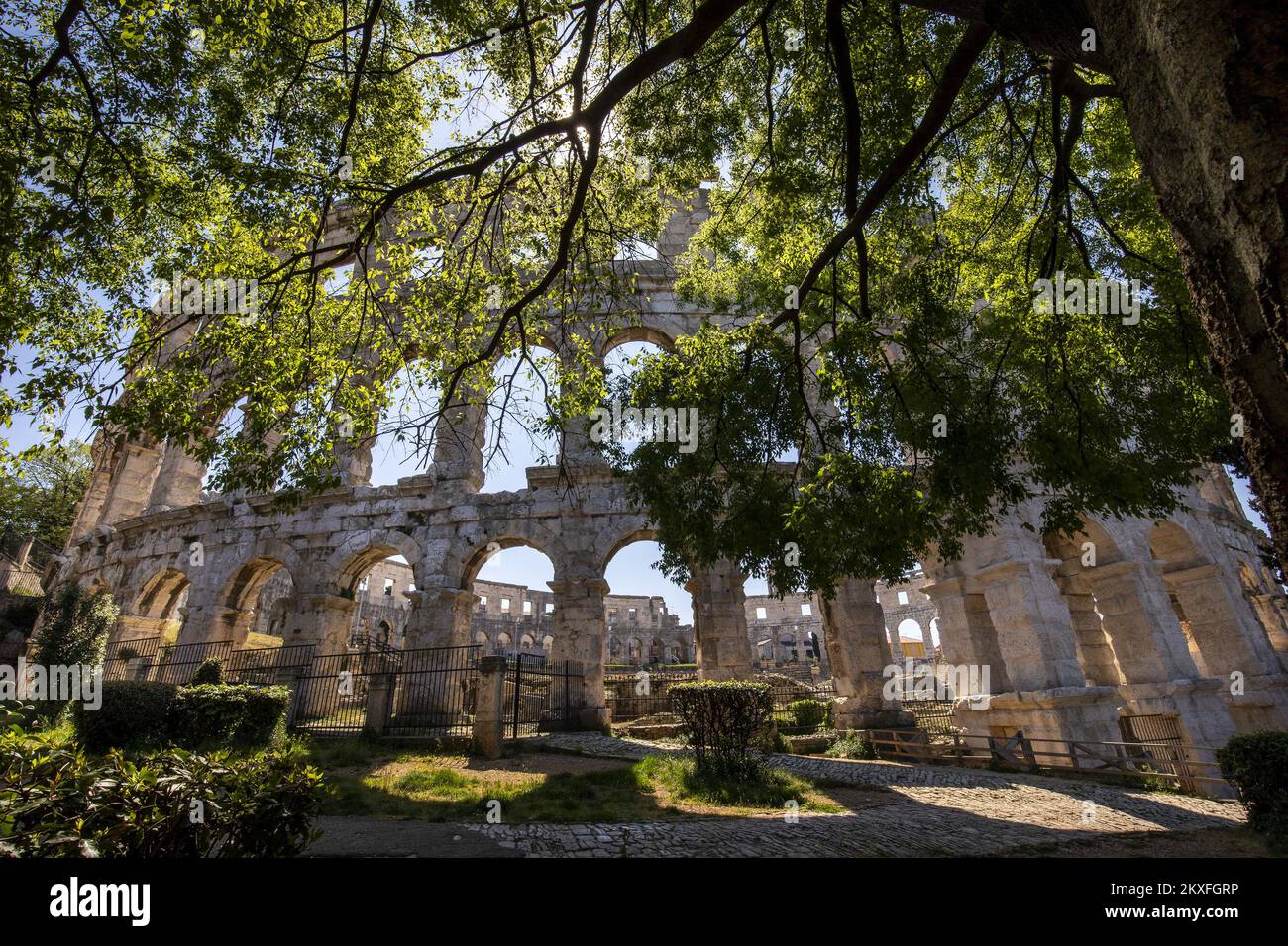 23.04.2020., Croatia, Pula - Arena (amphitheater) in Pula. Arena is the ...