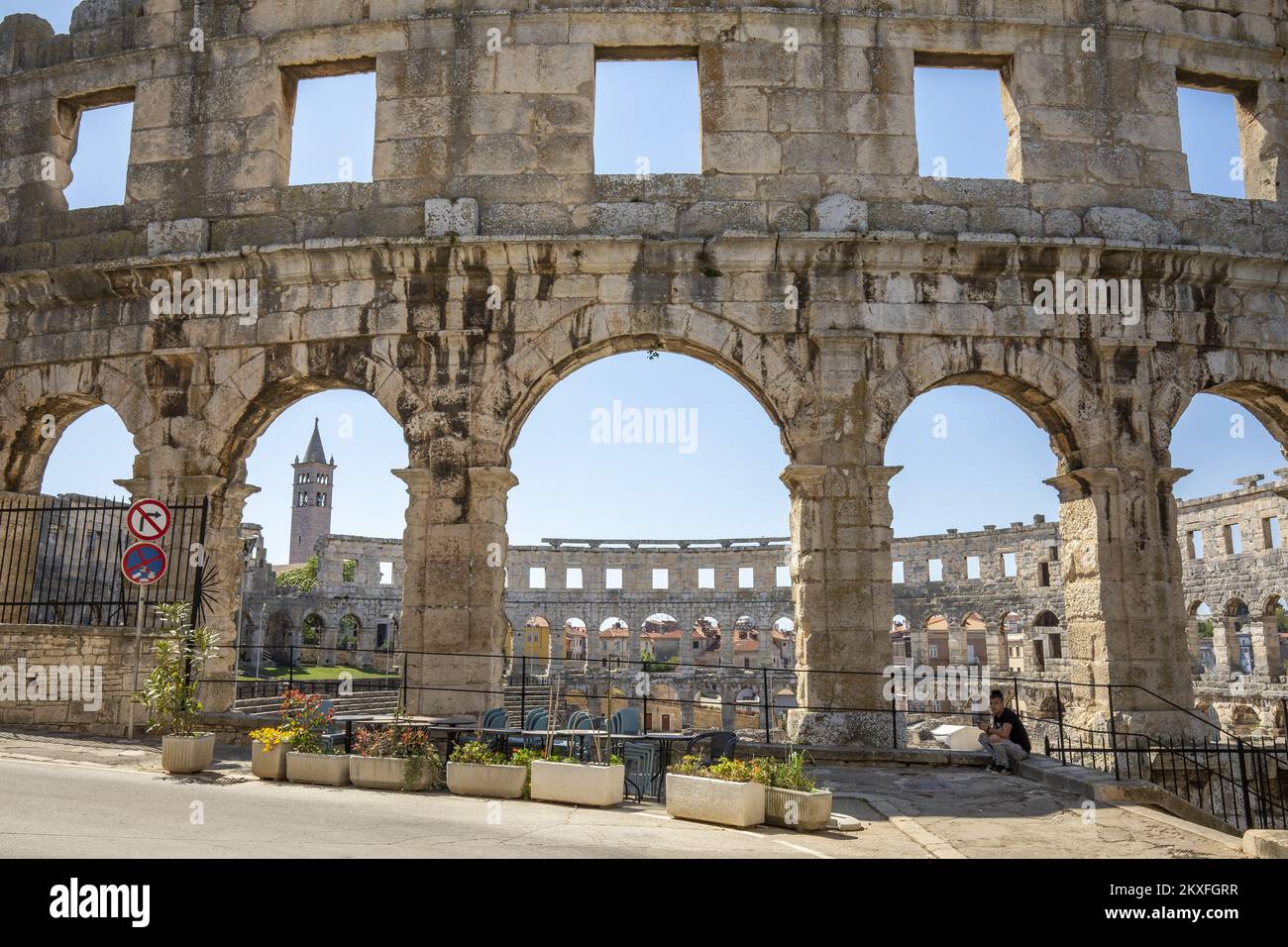 23.04.2020., Croatia, Pula - Arena (amphitheater) in Pula. Arena is the ...