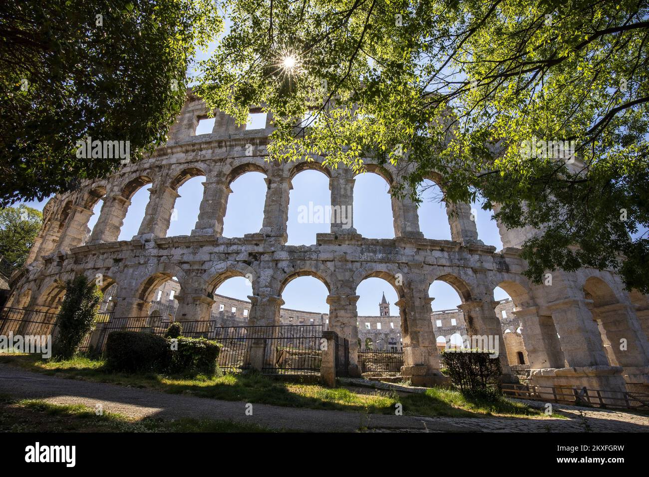 23.04.2020., Croatia, Pula - Arena (amphitheater) in Pula. Arena is the ...