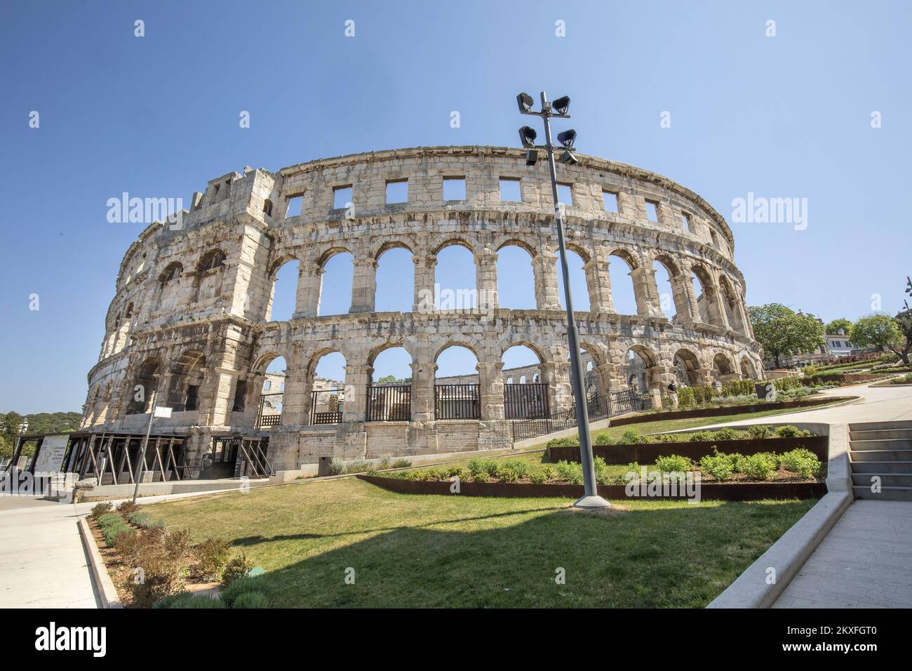 23.04.2020., Croatia, Pula - Arena (amphitheater) in Pula. Arena is the ...
