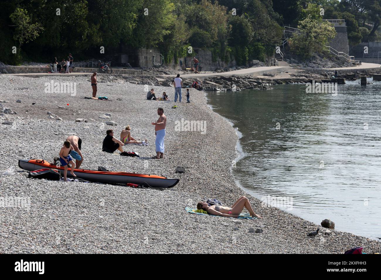 25.04.2020., Croatia, Rijeka - Sunny spring day at Kantrida Beach Photo ...