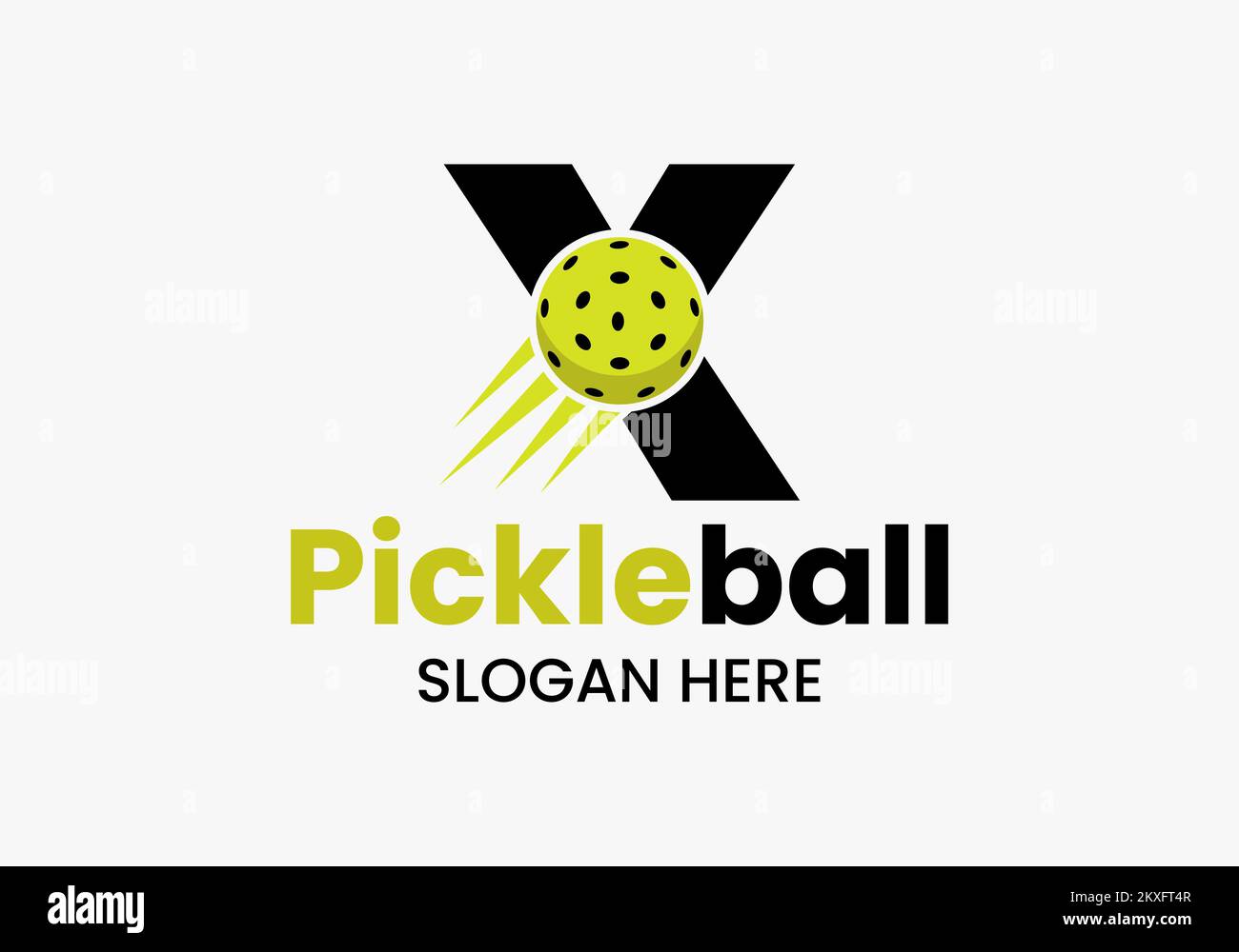 Letter X Pickleball Logo Concept With Moving Pickleball Symbol. Pickle ...