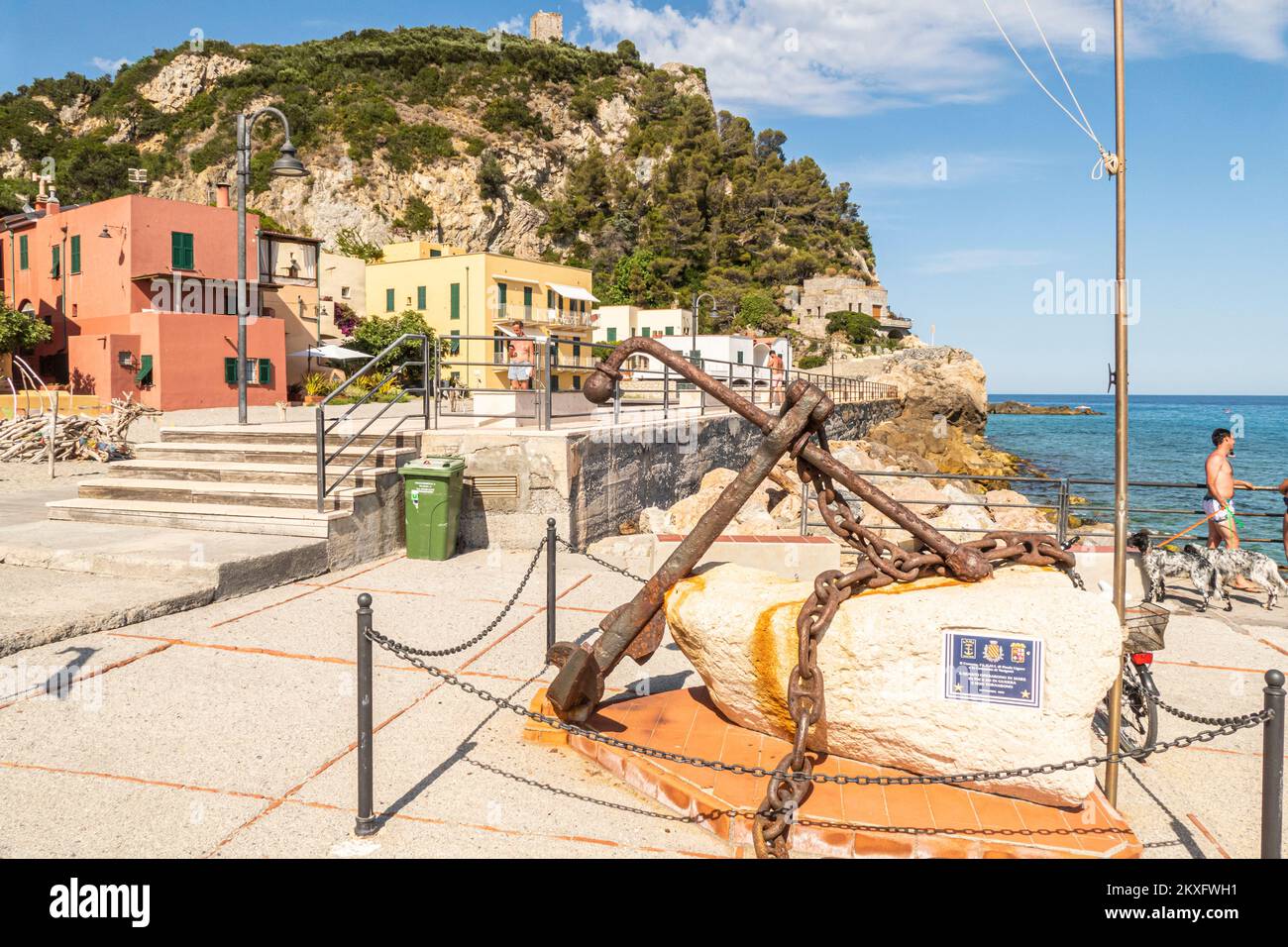 Varigotti, Italy - 10-07-2021: The characteristic main square in the ...