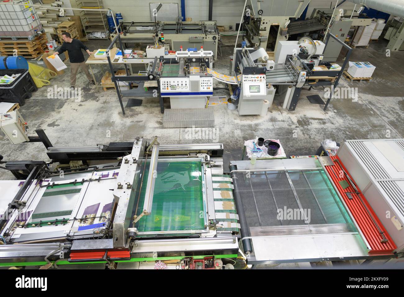 aerial view of industrial printing company Stock Photo - Alamy