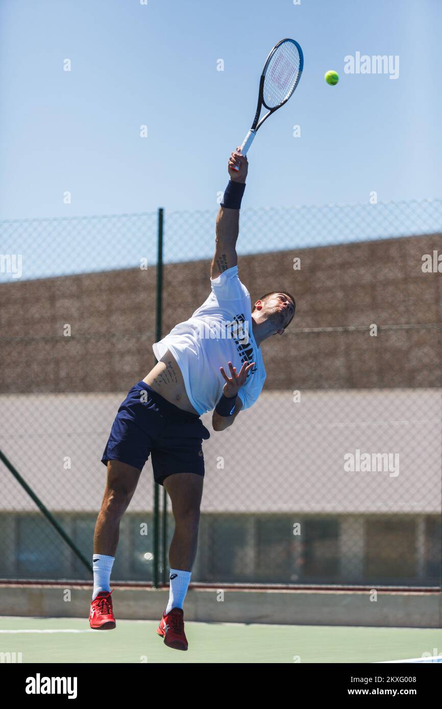 21.05.2020., Zadar - Tennis players Borna Coric and Dino Marcan trained ...