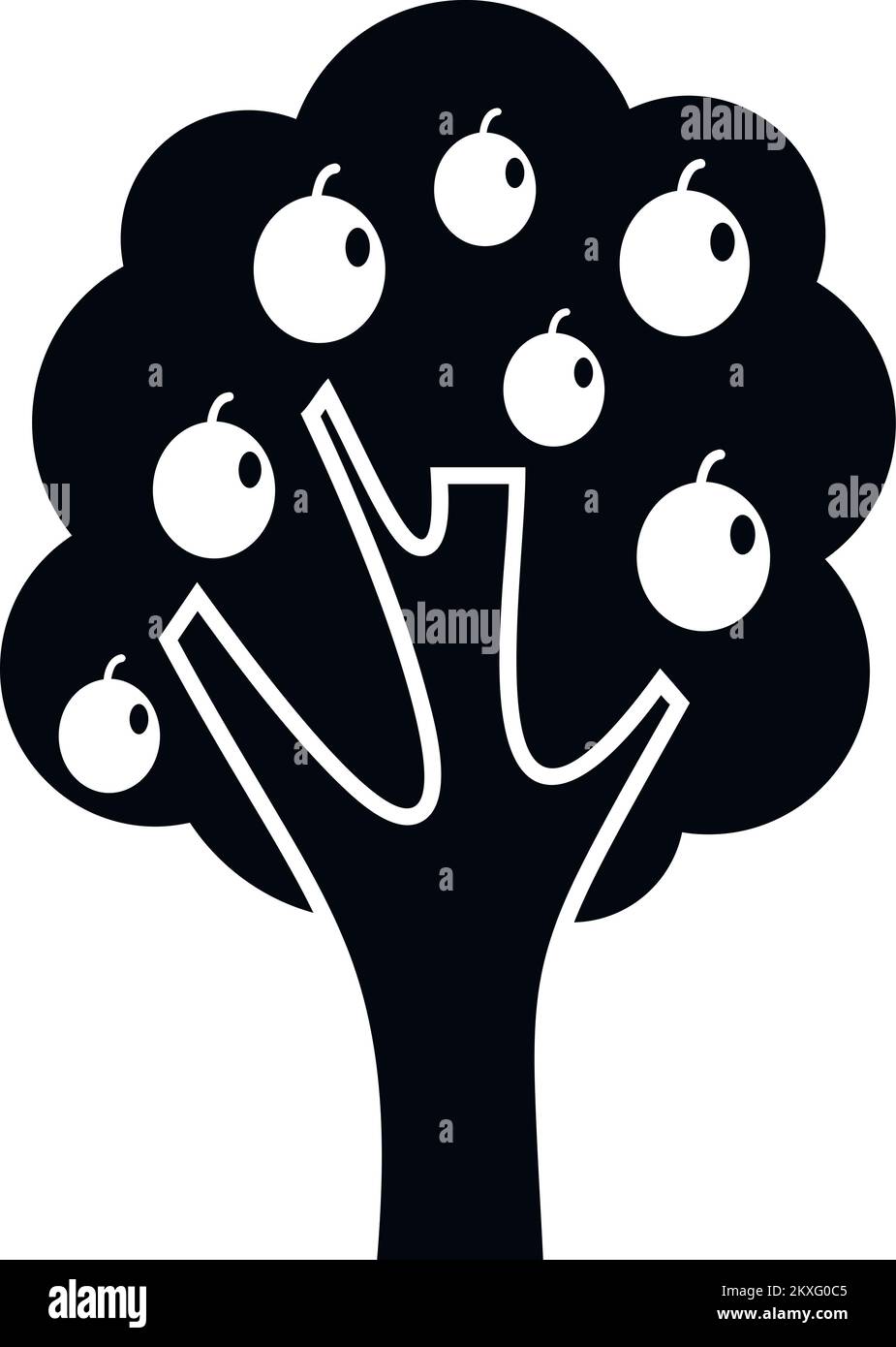 Plum tree icon simple vector. Fruit garden. Harvest farm Stock Vector ...