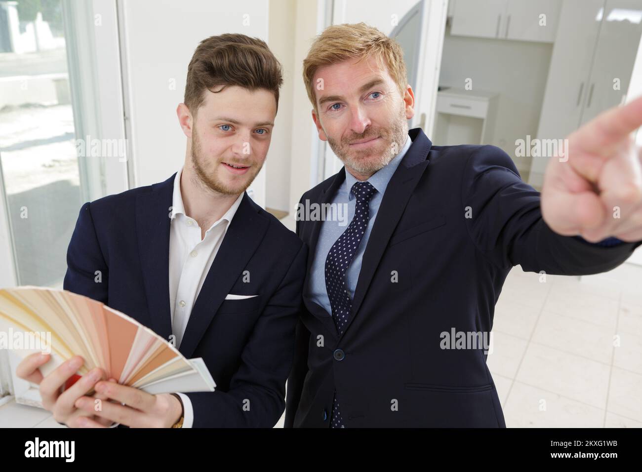 customer and businessman in construction site Stock Photo - Alamy