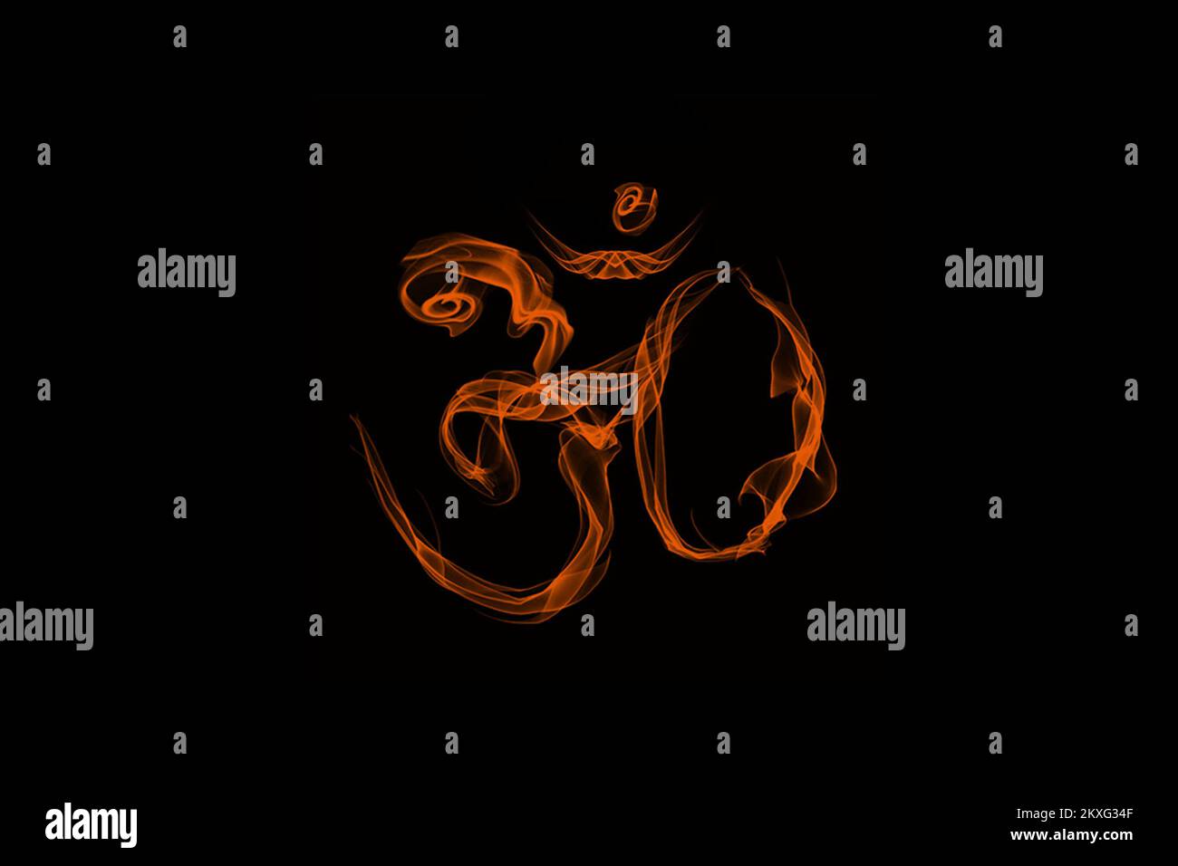 The word OM on the black background Stock Photo - Alamy