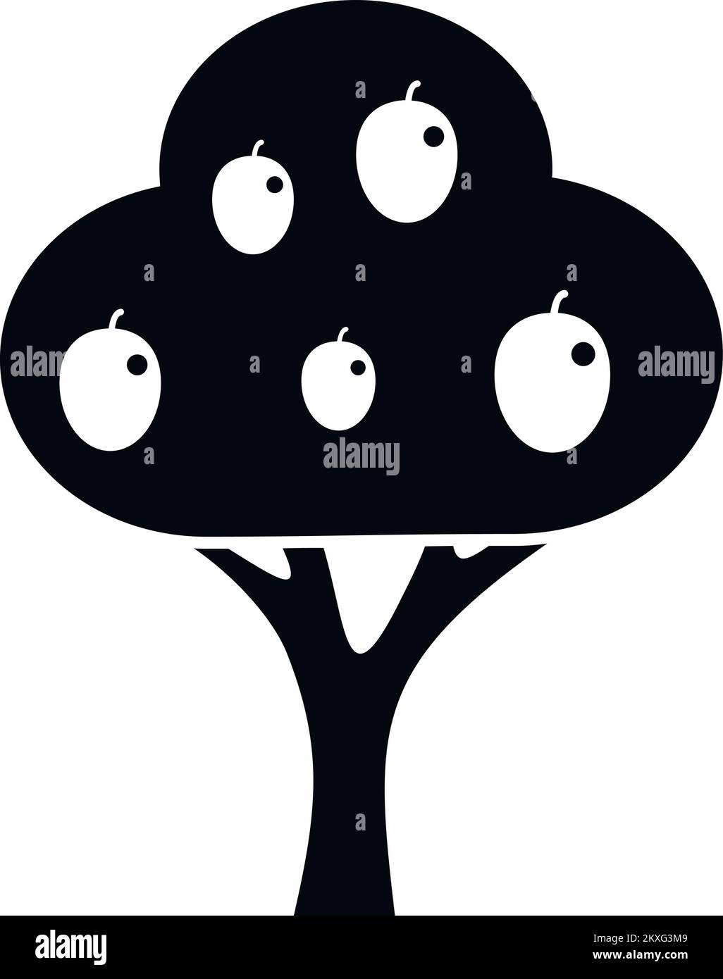 Fresh fruit tree icon simple vector. Garden harvest. Plum bush Stock ...