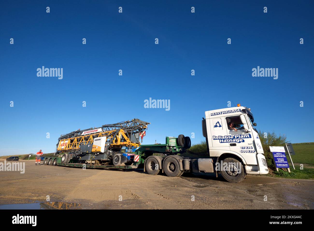 Padstow Cornwall UK 11 30 2022 crane transportation heavy haulage Stock ...