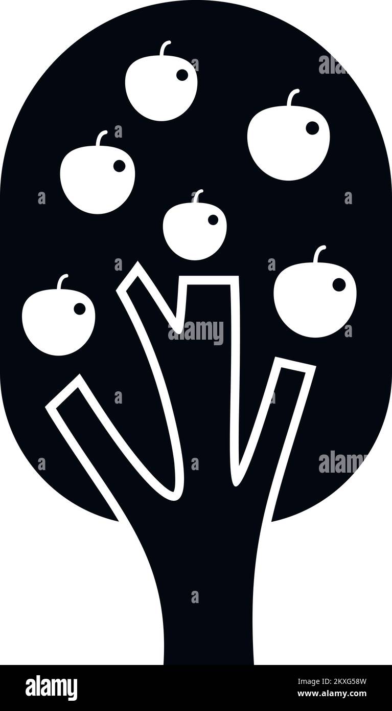 Garden apple tree icon simple vector. Fruit plant. Harvest farm Stock ...
