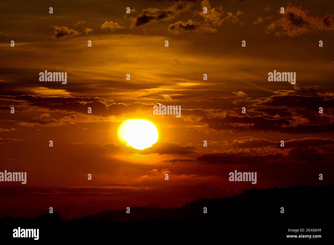 03.06.2020., Zagreb, Croatia - Sunset over Zagreb after storm. Photo ...