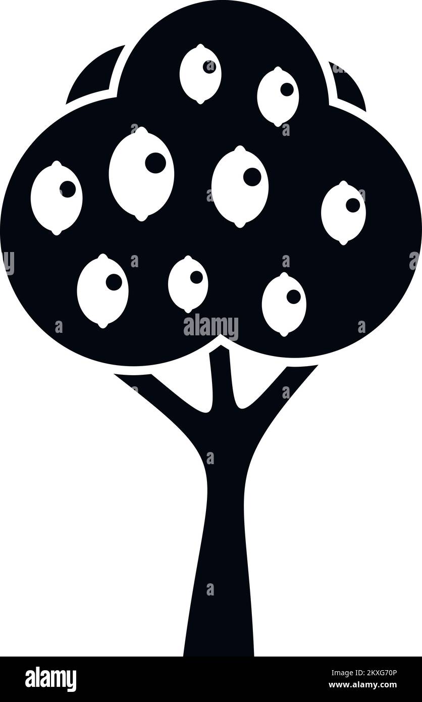Lemon tree icon simple vector. Garden plant. Bloom different Stock ...
