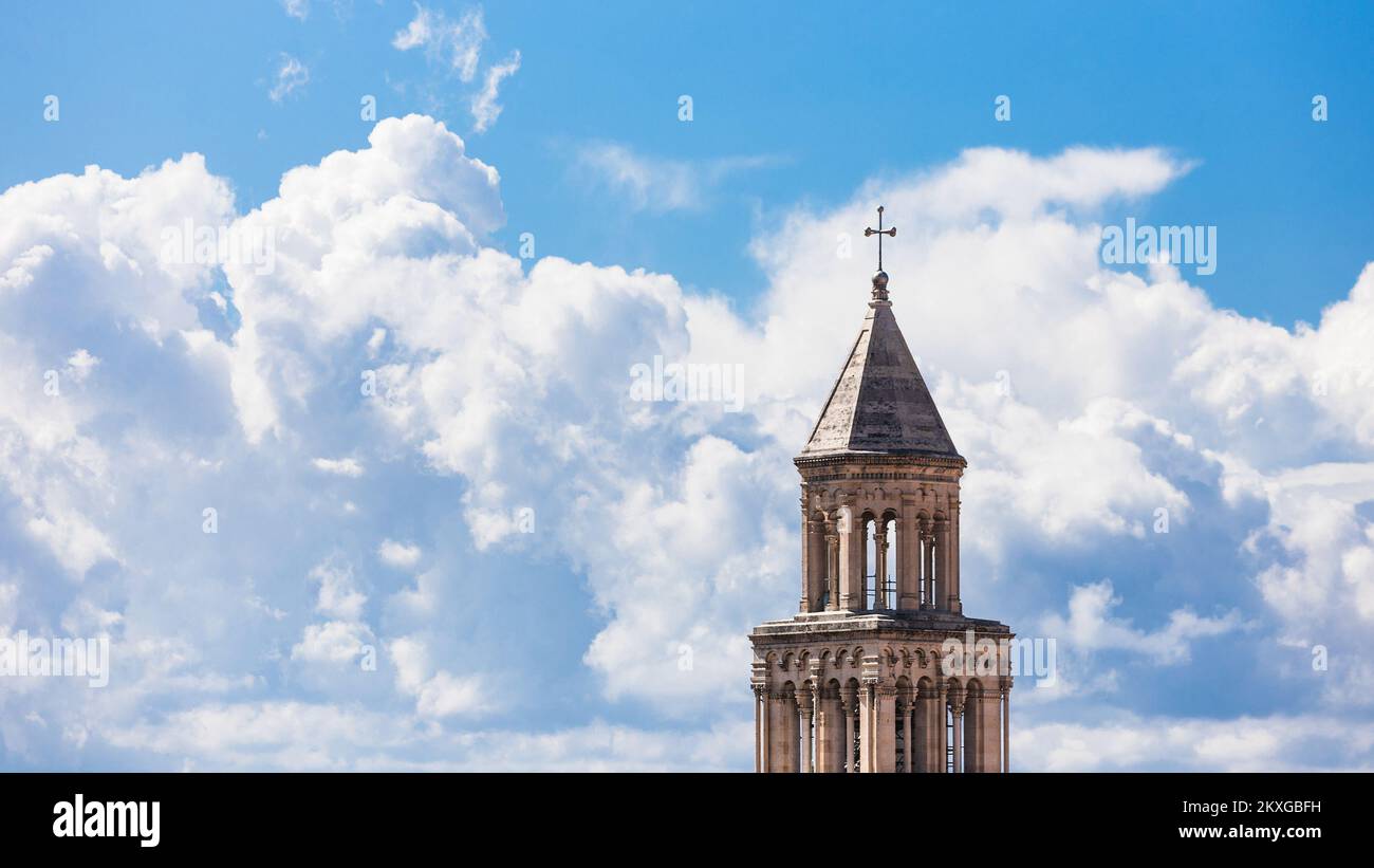18.06.2020., Split - The bell tower of the Cathedral of St. Duje. Photo ...