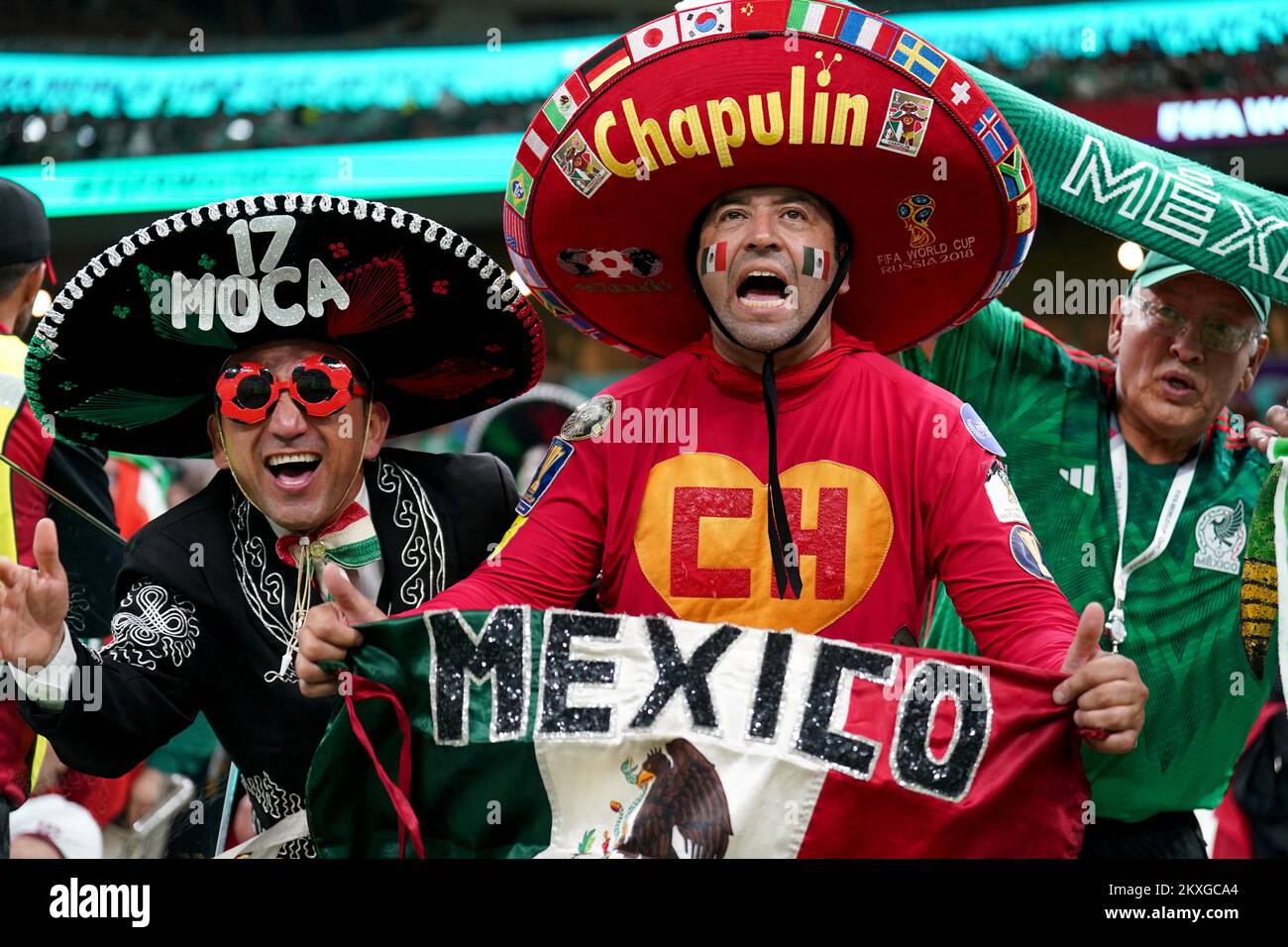 Mexico fans in the stands before the FIFA World Cup Group C match at ...