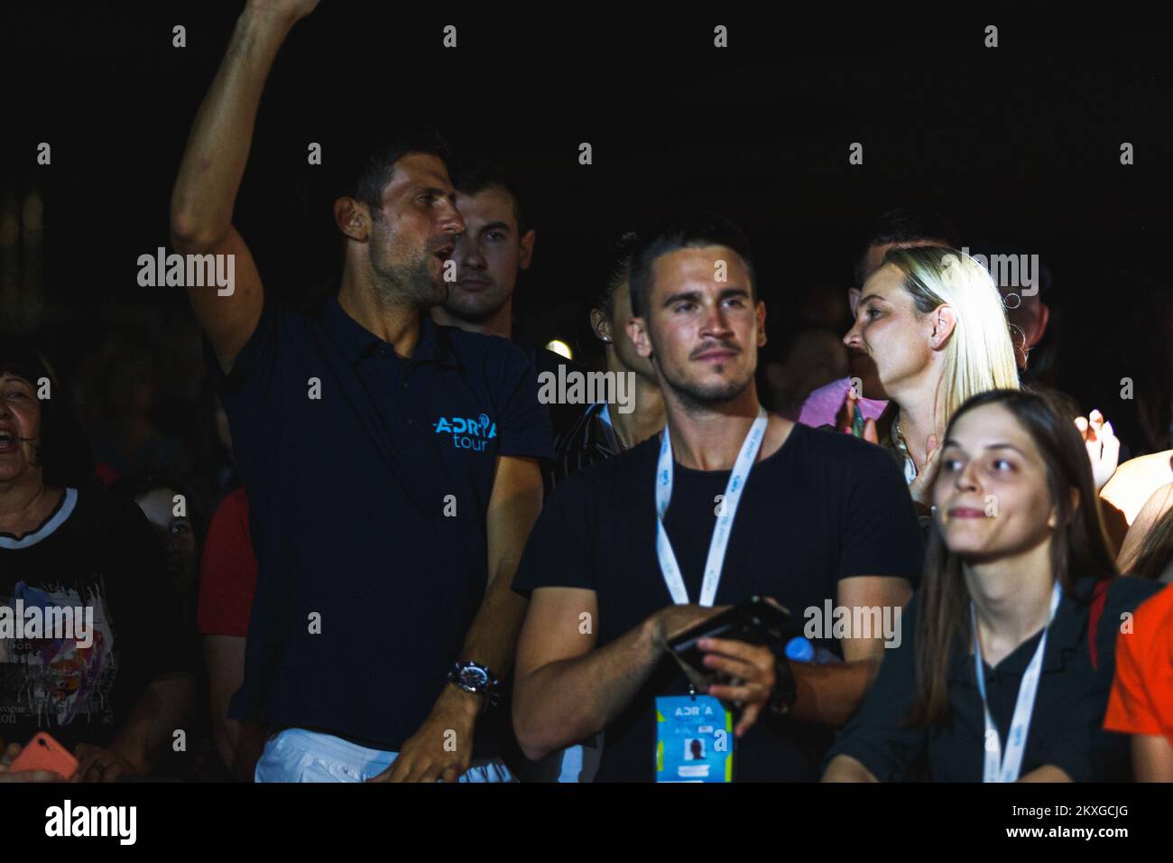 Tennis players Novak Djokovic, Djordje Djokovic and Donna Vekic enjoy ...