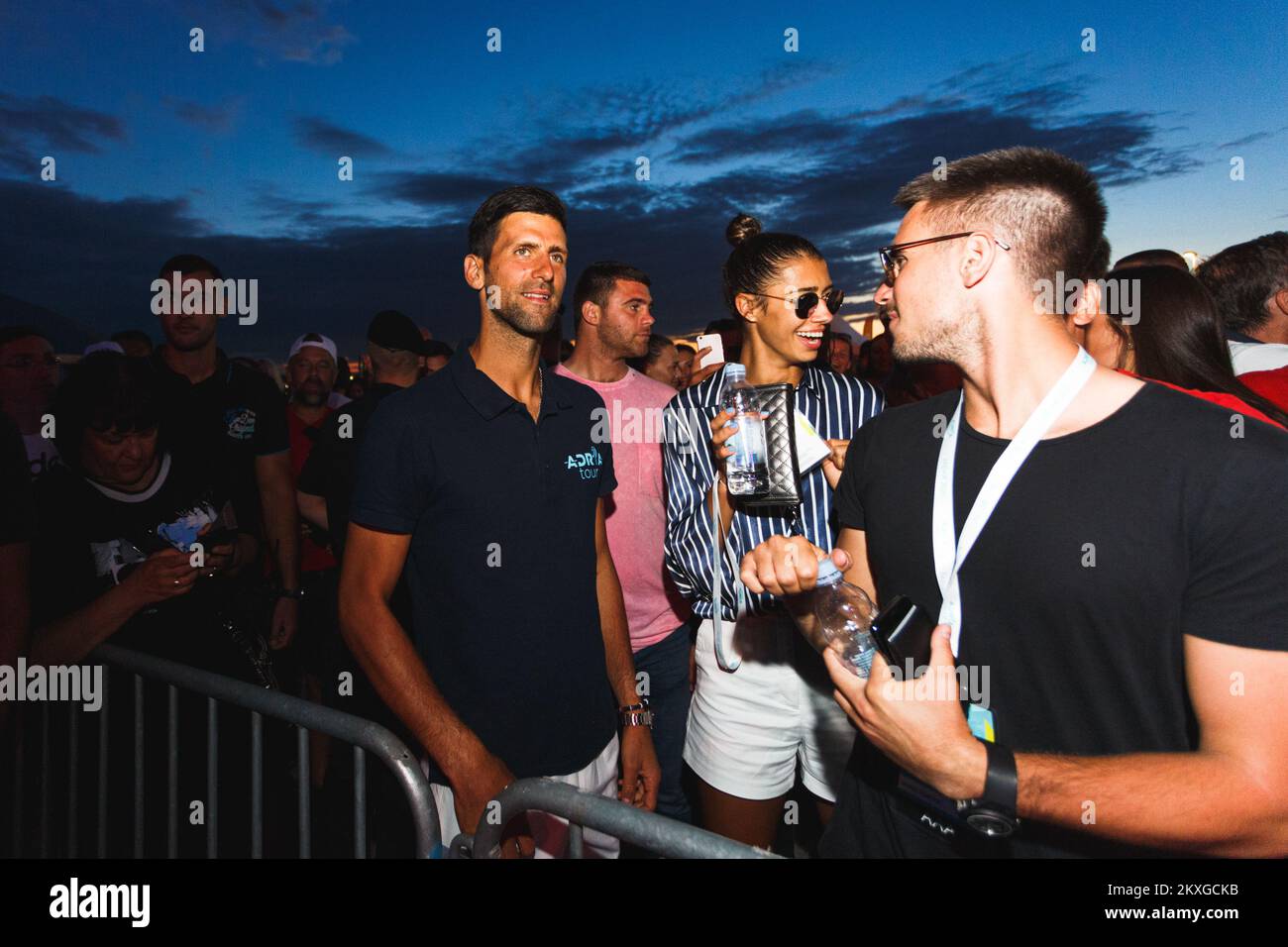 Tennis players Novak Djokovic, Olga Danilovic and Djordje Djokovic ...