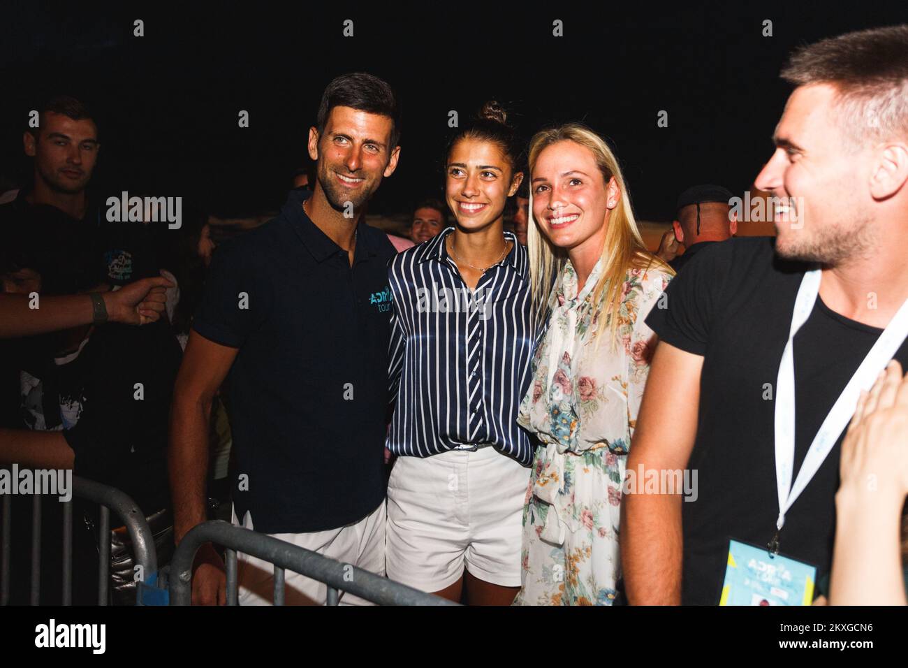 Tennis players Novak Djokovic, Olga Danilovic and Donna Vekic enjoy on ...