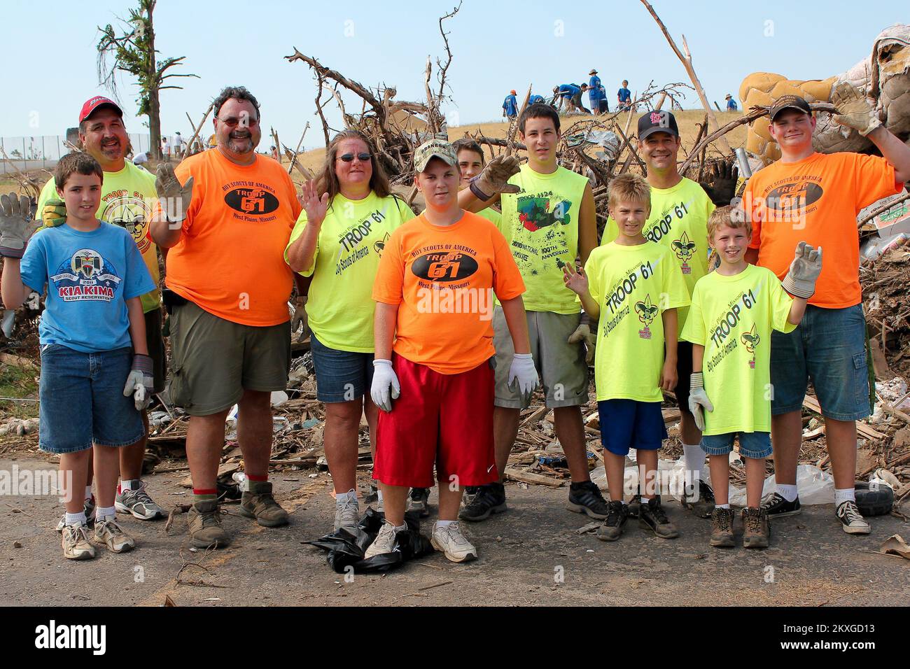 5Boy Scouts at Joplin High School, Joplin, MO. Missouri Flooding ...