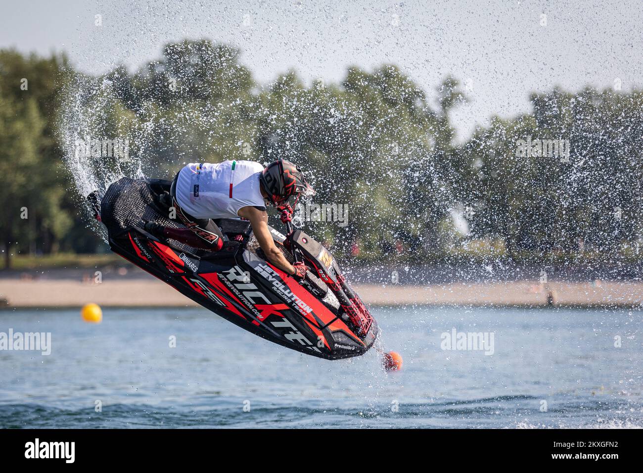 Contestants compete in freestyle during the Alpe Adria Jet Ski Tour on ...