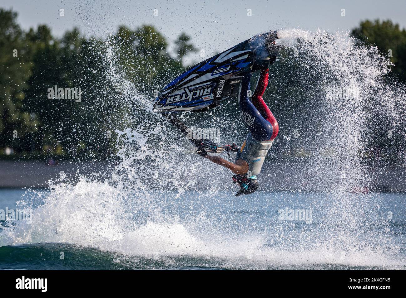 Contestants compete in freestyle during the Alpe Adria Jet Ski Tour on ...