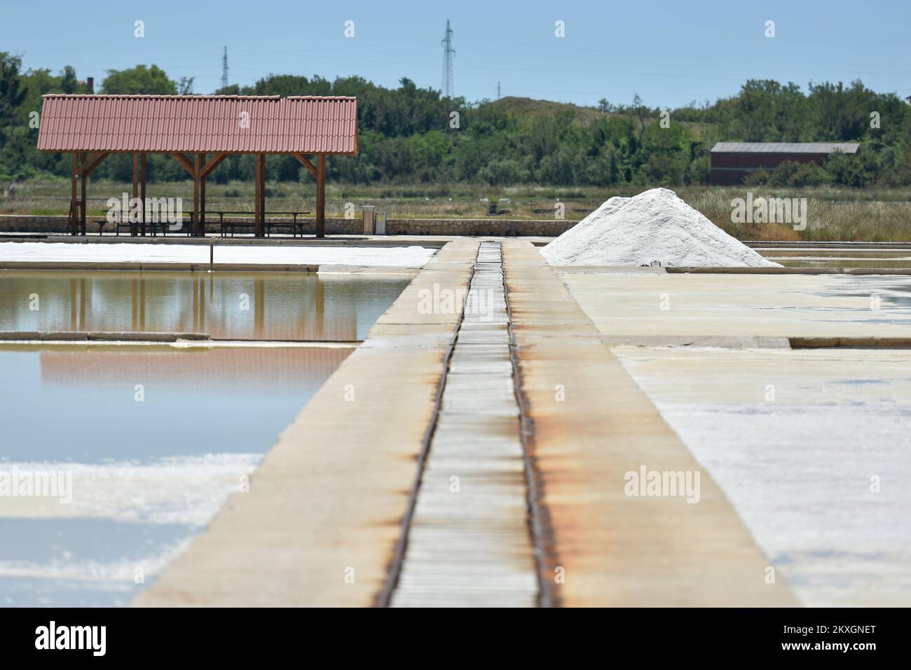 View of Nin Saltworks in Nin, Croatia, on July 9, 2020. The Saltworks ...