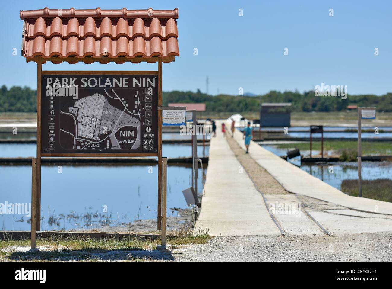 View of Nin Saltworks in Nin, Croatia, on July 9, 2020. The Saltworks ...