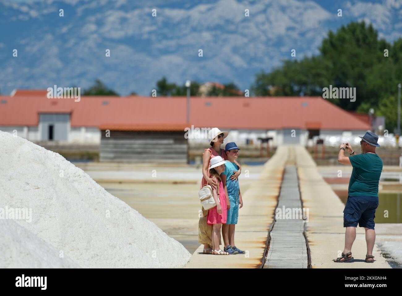 People visit Nin Saltworks in Nin, Croatia, on July 9, 2020. The ...