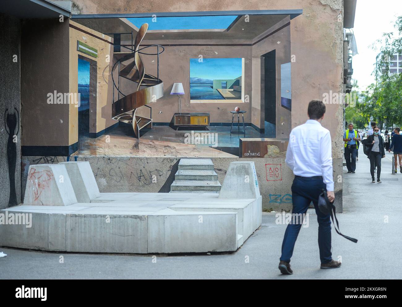 Photo taken on July 14, 2020 shows new mural on the corner Marticeva ...