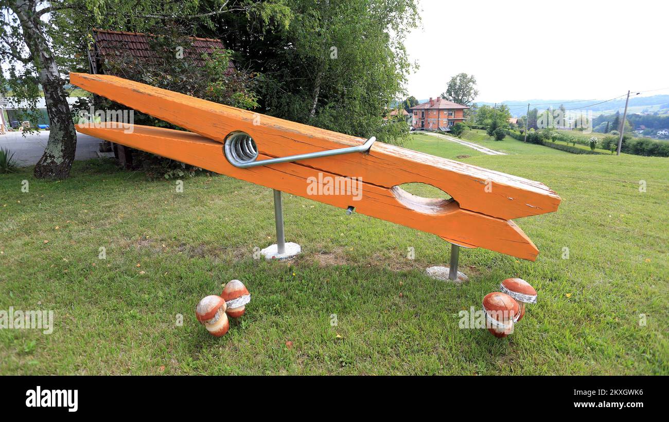 In the garden in front of the family's house in Donje Stative, a four ...