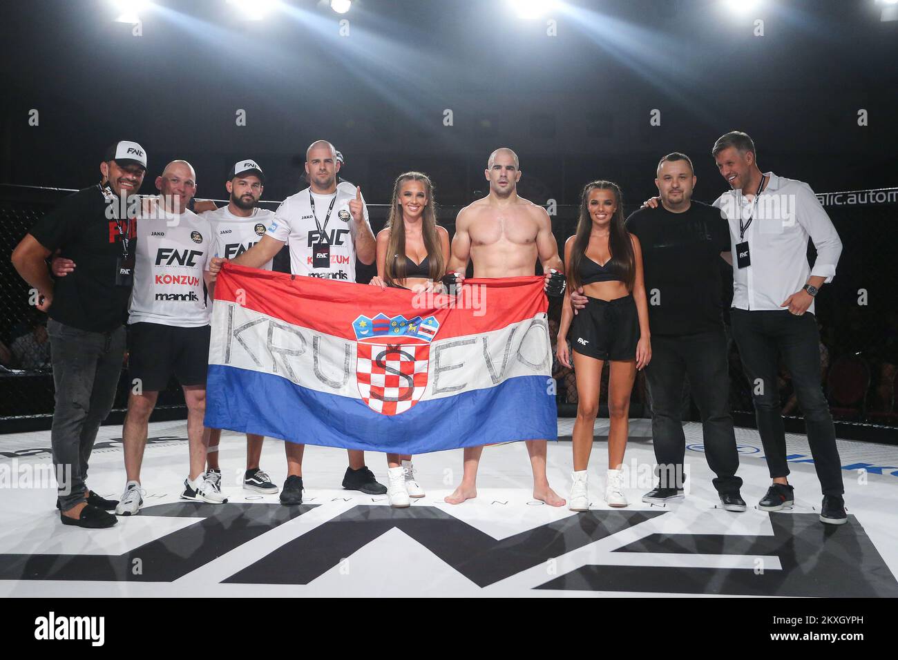 Ivan Erslan celebrated after the fight against Jusuf Hajrovic (-93 kg ...