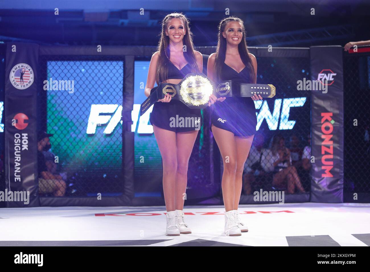 Ring girls with a Balkan Championship belt ahead the FNC 3 Fight Night ...
