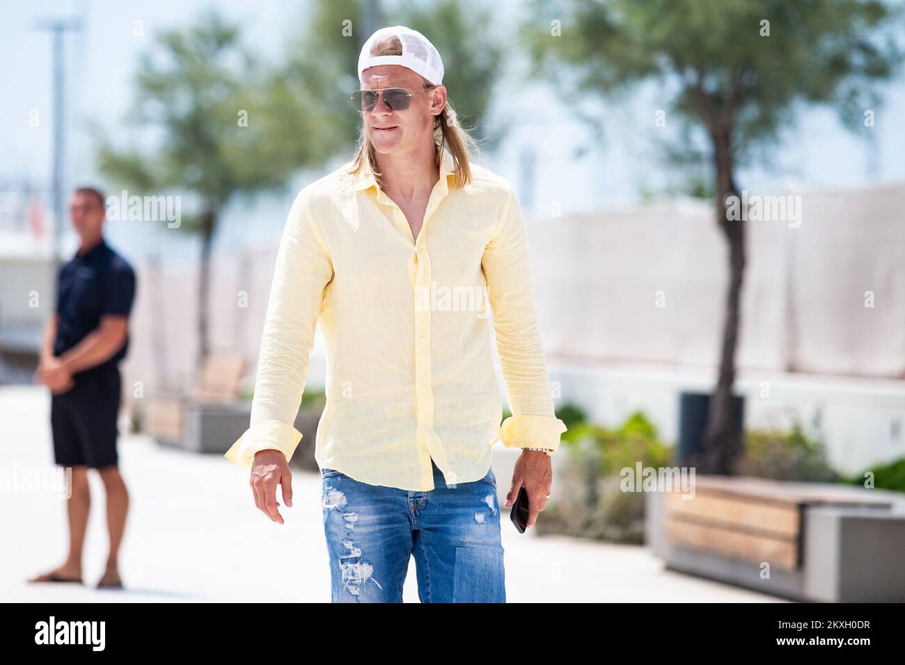 EXCLUSIVE - Croatian football player Domagoj Vida got off the yacht and ...