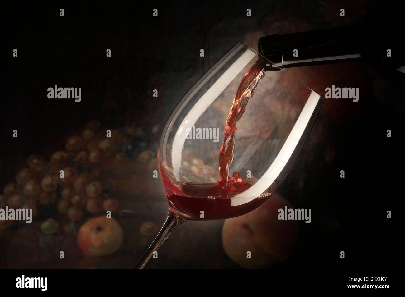 Red wine in the glass Stock Photo - Alamy