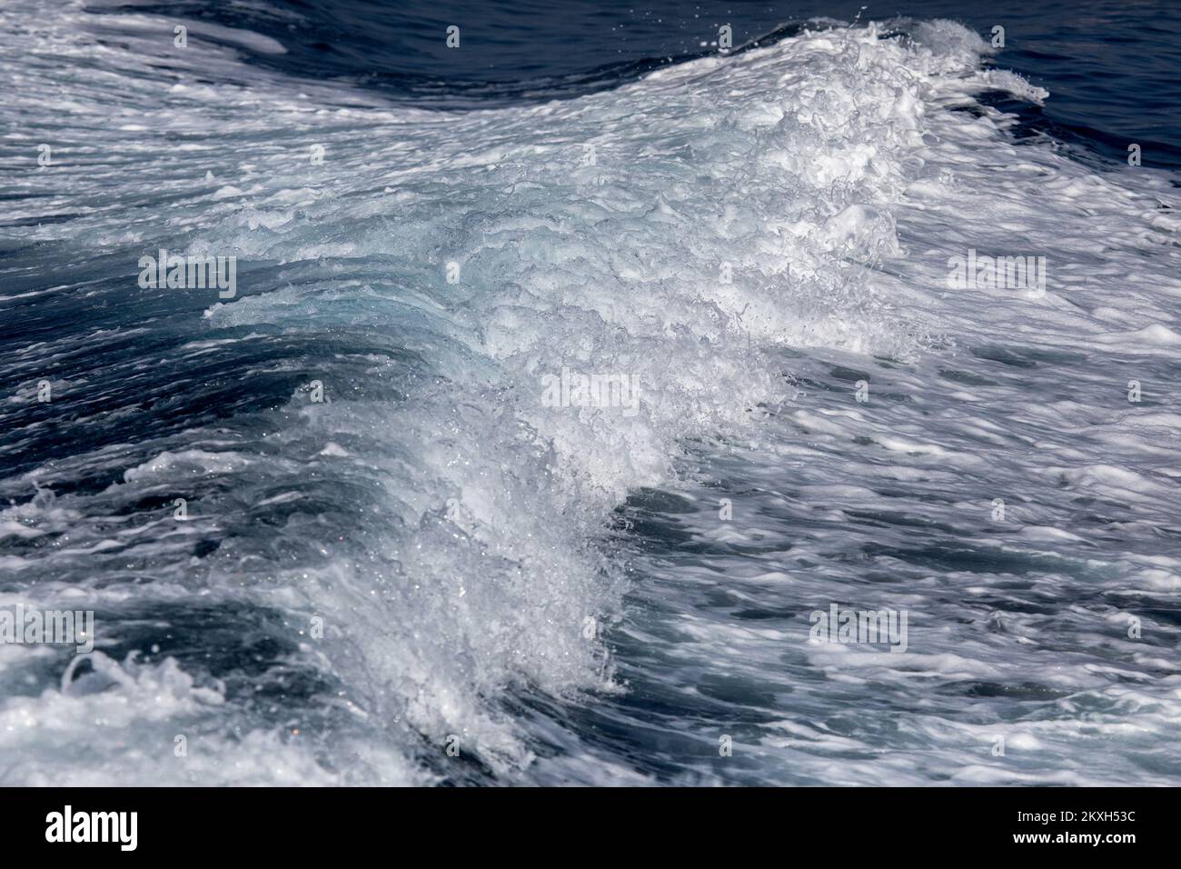 Waves at Adriatic sea, on the island of Krk,Croatia, Aug 10. 2020 ...
