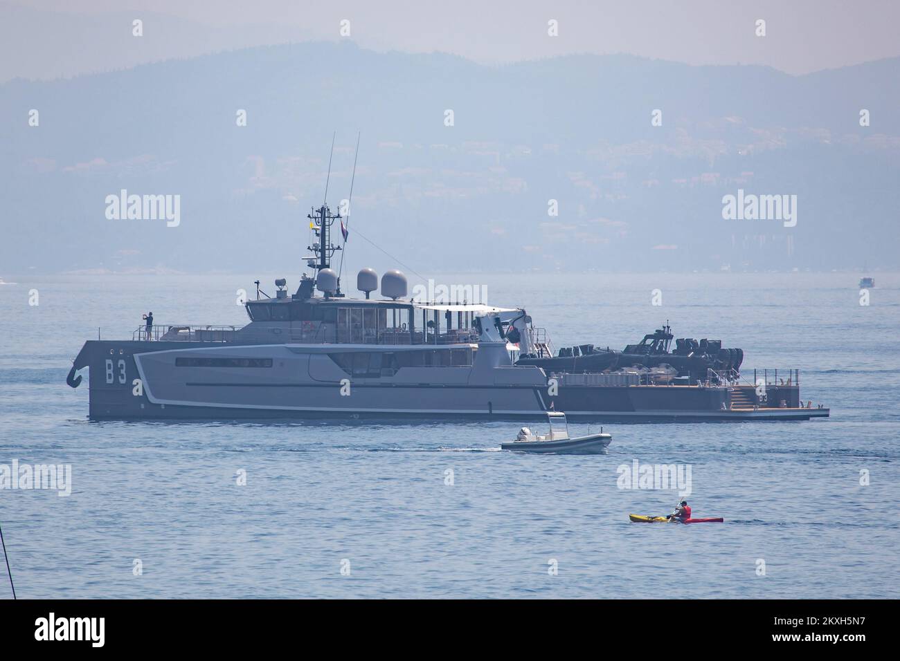 55 meters long megayach B3 in front of the Dubrovnik, Croatia on 12 ...