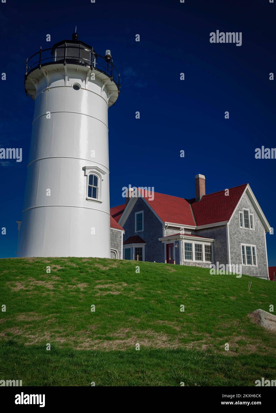 Historical Nobska Lighthouse outside of Wood's Hole, MA Stock Photo - Alamy