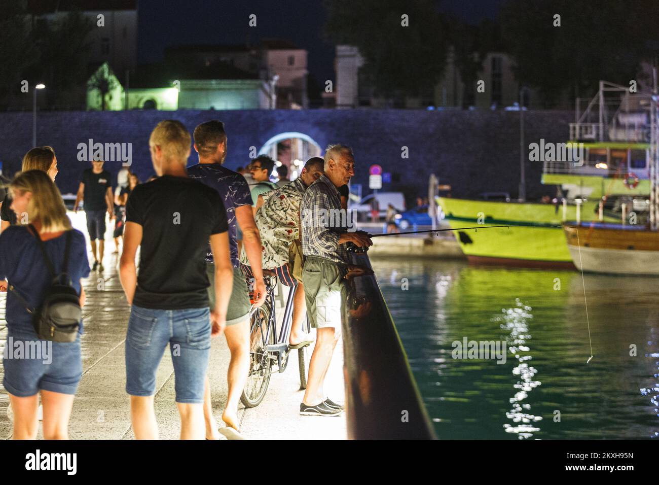 View of night scene one of the most recognizable motifs of Zadar, a ...