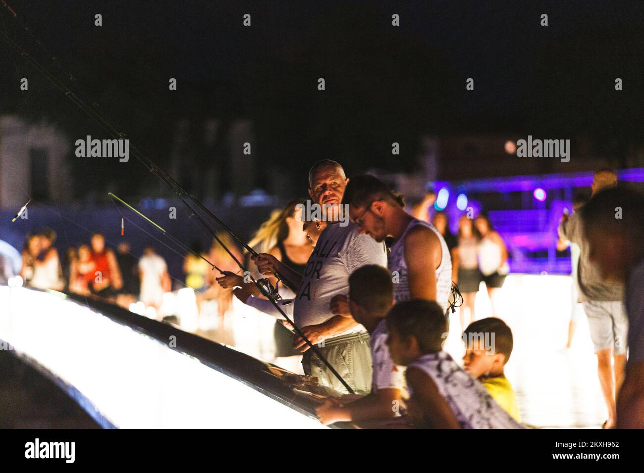 View of night scene one of the most recognizable motifs of Zadar, a ...