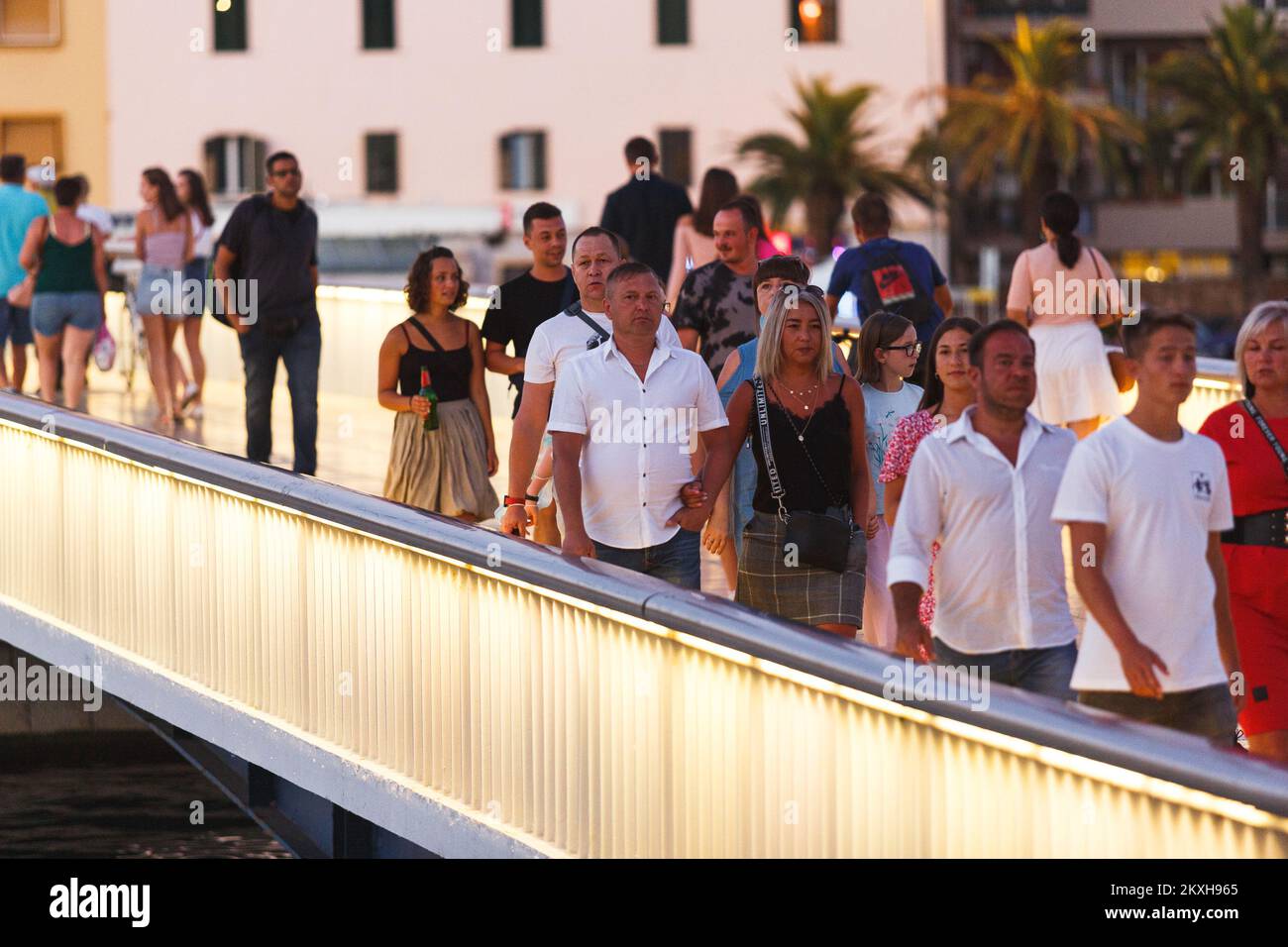 View of night scene one of the most recognizable motifs of Zadar, a ...