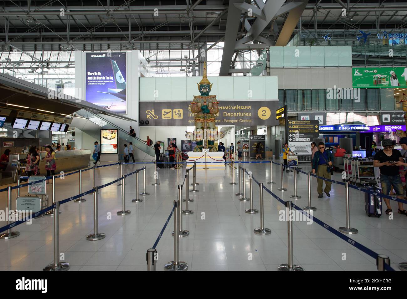 BANGKOK, THAILAND - JUNE 19, 2015: Suvarnabhumi Airport interior ...