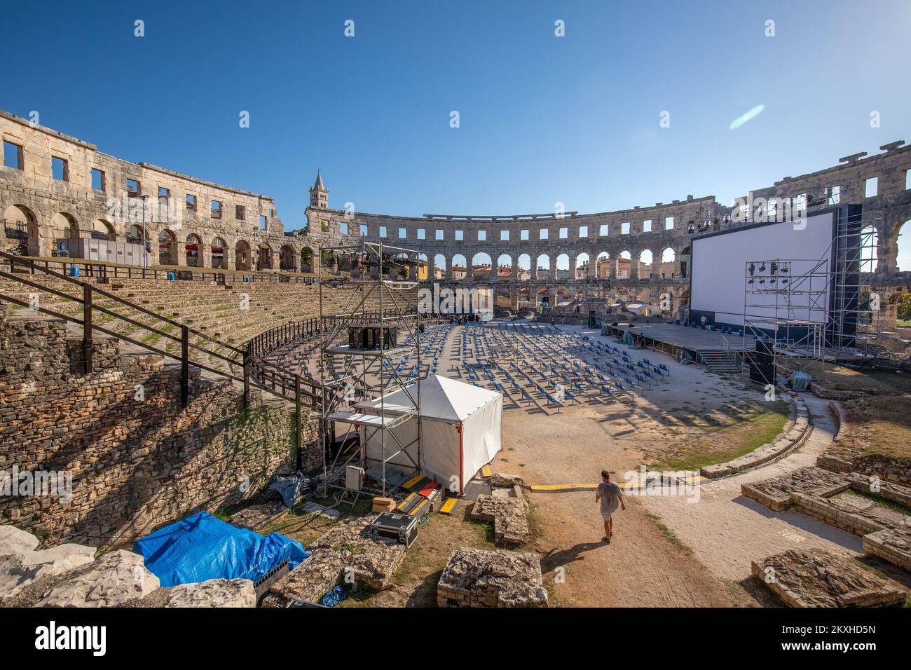Preparations for tomorrow's opening of the 67th Pula Film Festival, in ...