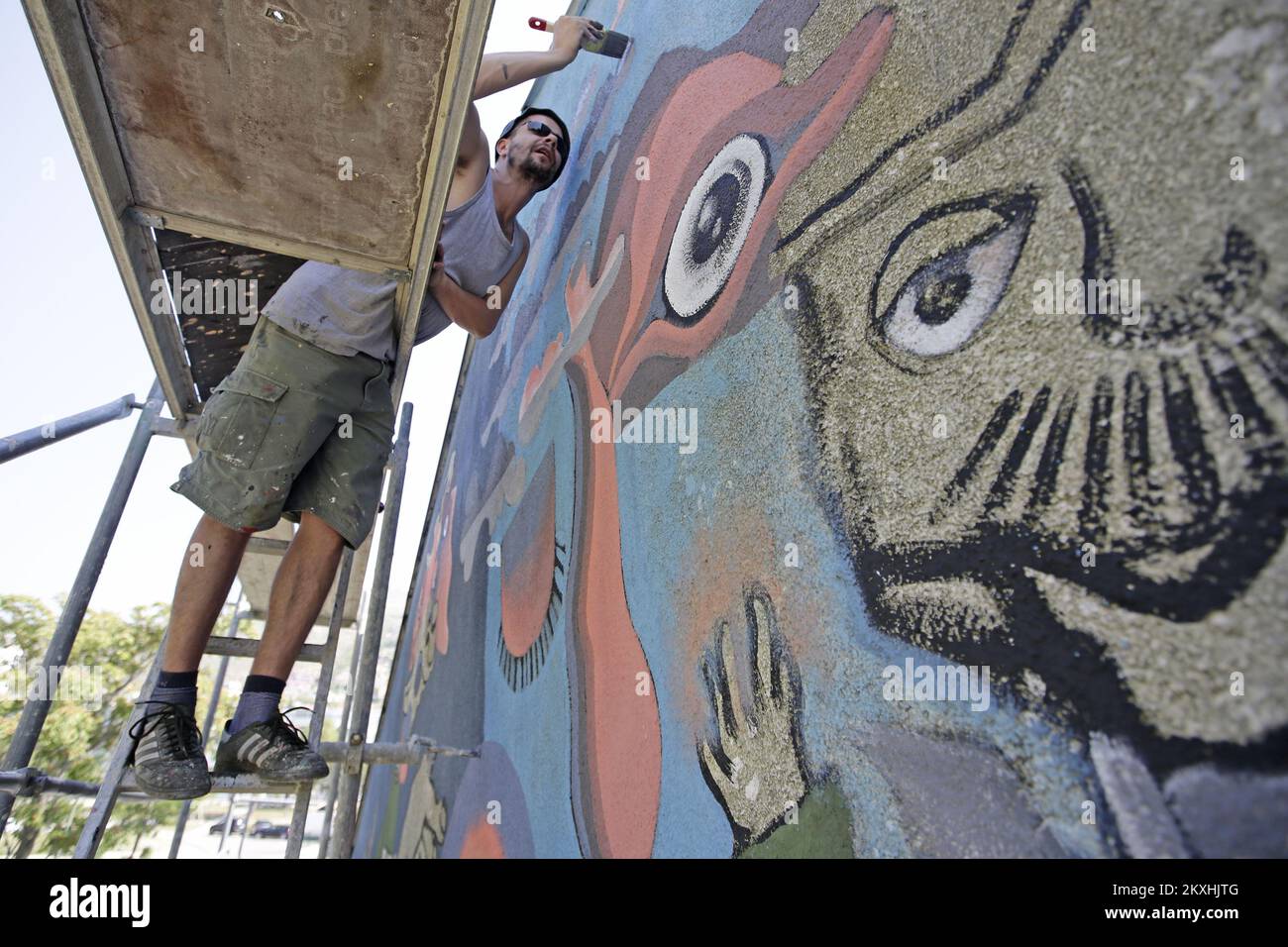 Photo taken on September 11, 2020. shows murals in Mostar, Bosnia and ...