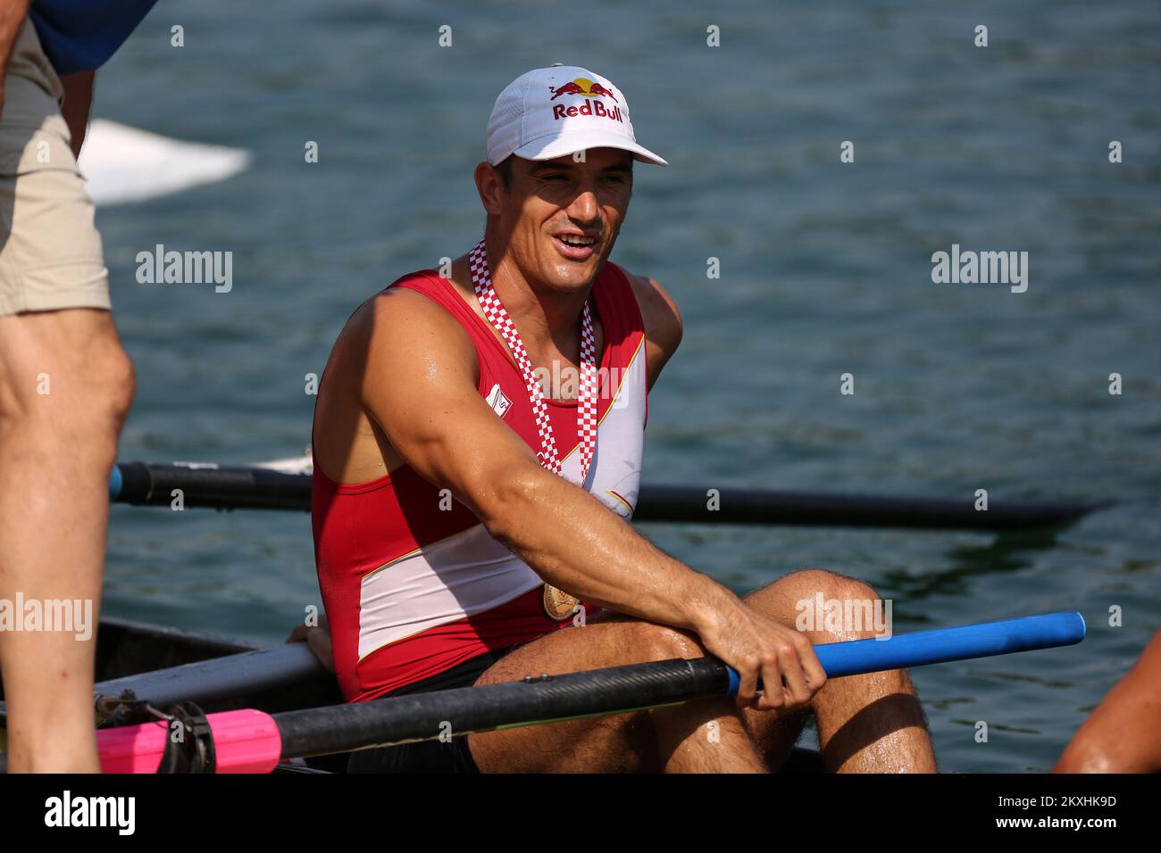 Valent Sinkovic is pictured with a gold medal after a Men's Eight Final ...