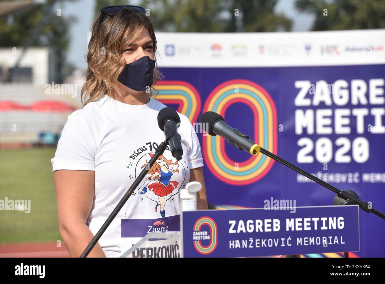 Sandra Perkovic speaks at press conference before IAAF World Challenge ...