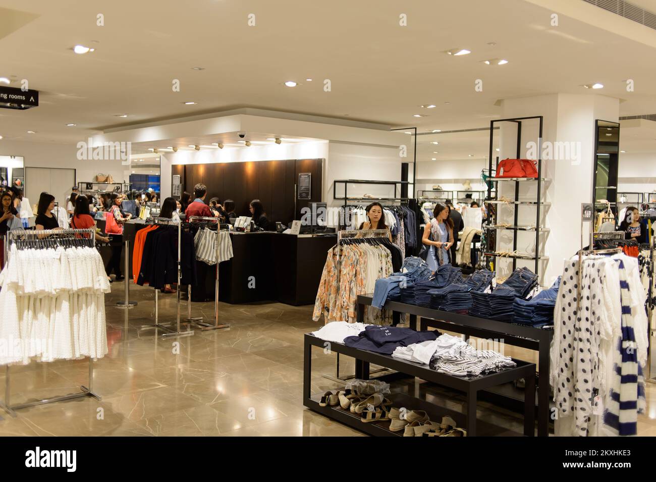 HONG KONG - MAY 05, 2015: Zara store interior. Zara is a Spanish ...
