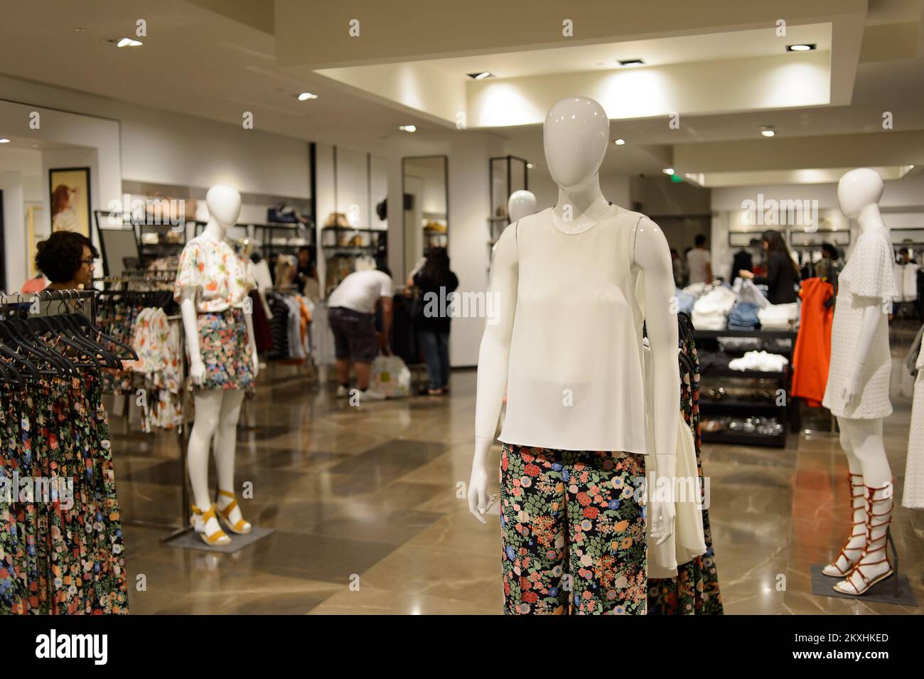 HONG KONG - MAY 05, 2015: Zara store interior. Zara is a Spanish ...